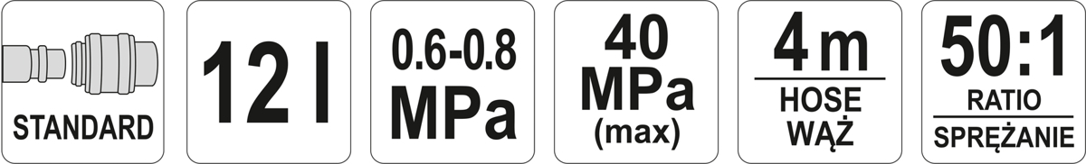 Pompa pneumatica pentru gresat, 12L, 4m Yato YT-07067 | MagazinulCuScule.ro