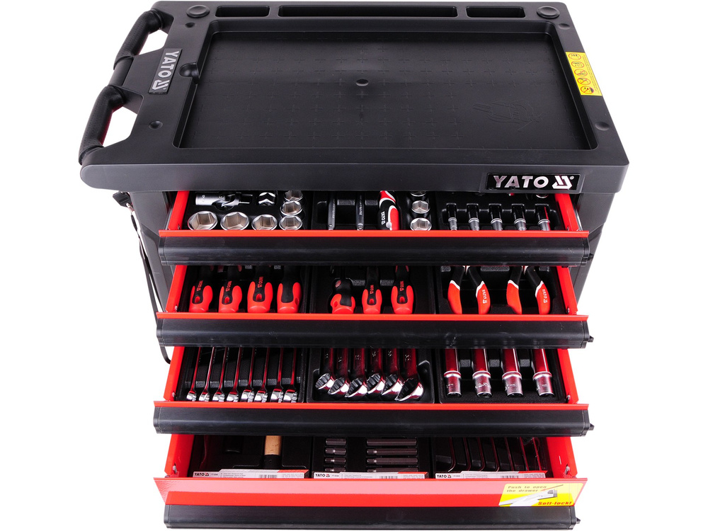 Dulap cu scule profesional 6 sertare echipat complet cu 177 piese Yato ...
