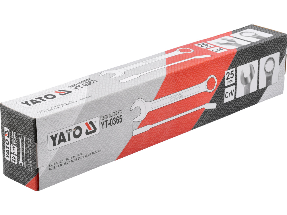 Set 25 chei combinate 6 - 32 mm Yato YT-0365 | MagazinulCuScule.ro