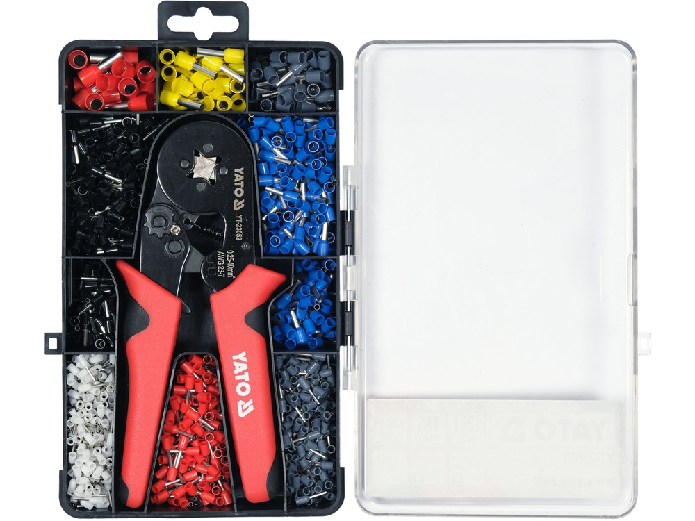 Set clește sertizare pini terminali și 1200 de pini de diferite mărimi ...