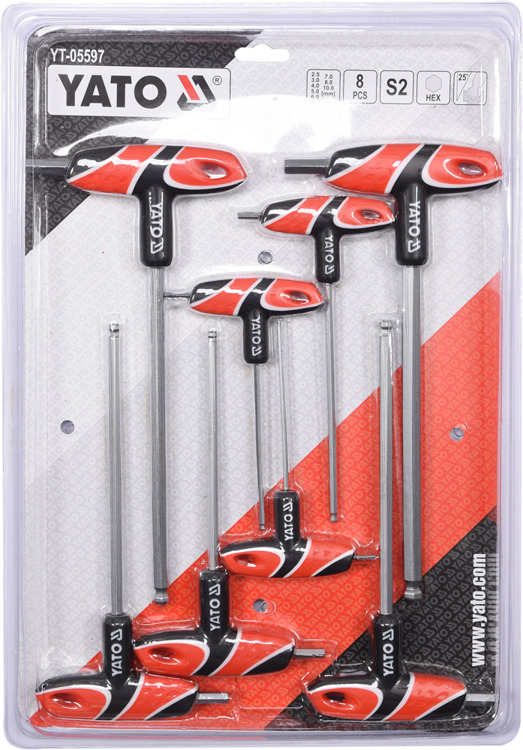 Set Imbus cu Maner Tip "T", 8 piese Yato YT-05597 | MagazinulCuScule.ro
