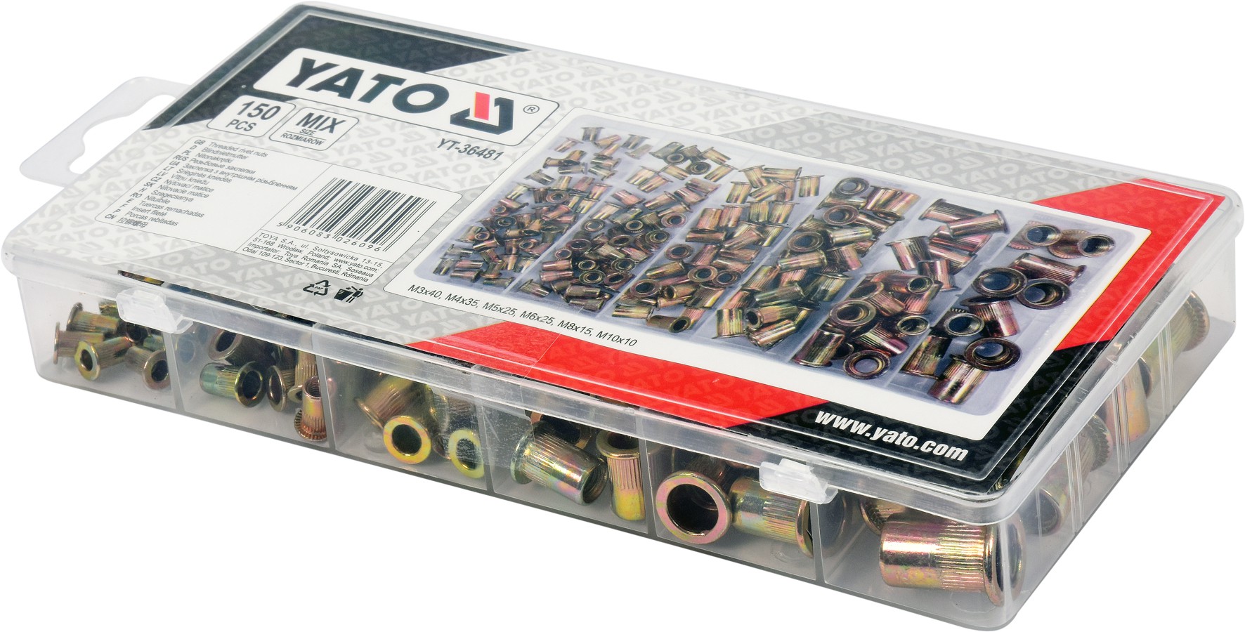 Set 150 nituri oțel, M3 - M10 Yato YT-36481 | MagazinulCuScule.ro