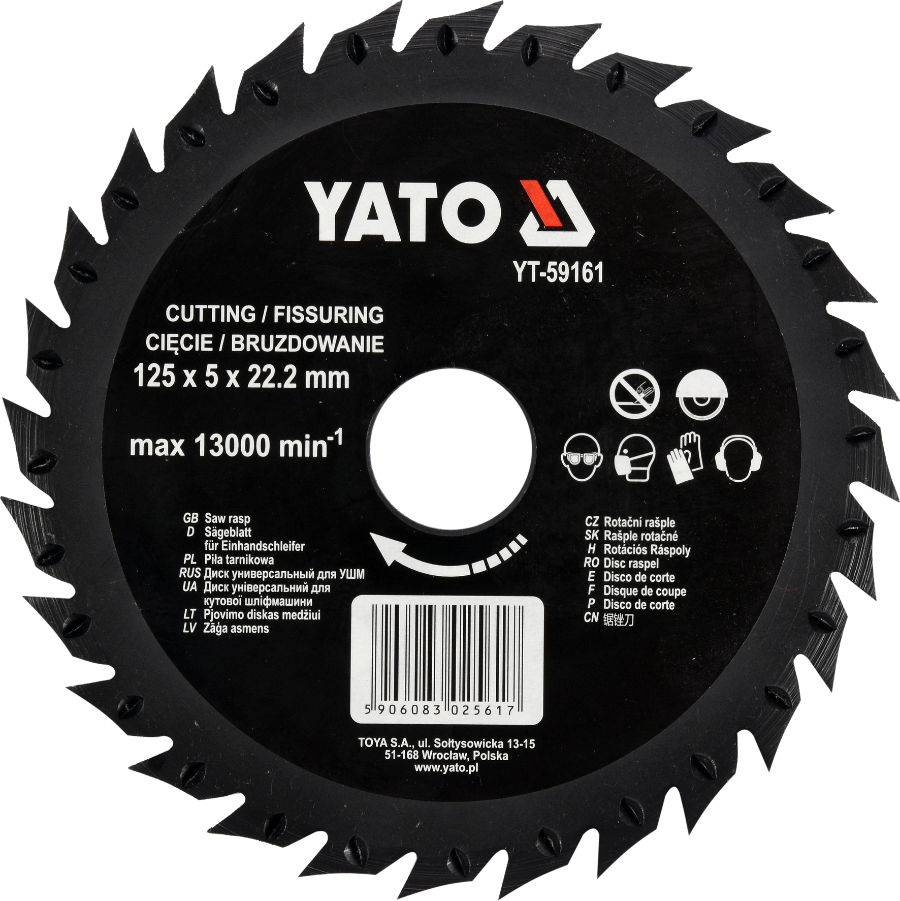 Disc circular rașpel pentru lemn 125 x 5 x 22.2 mm Yato YT-59161 ...