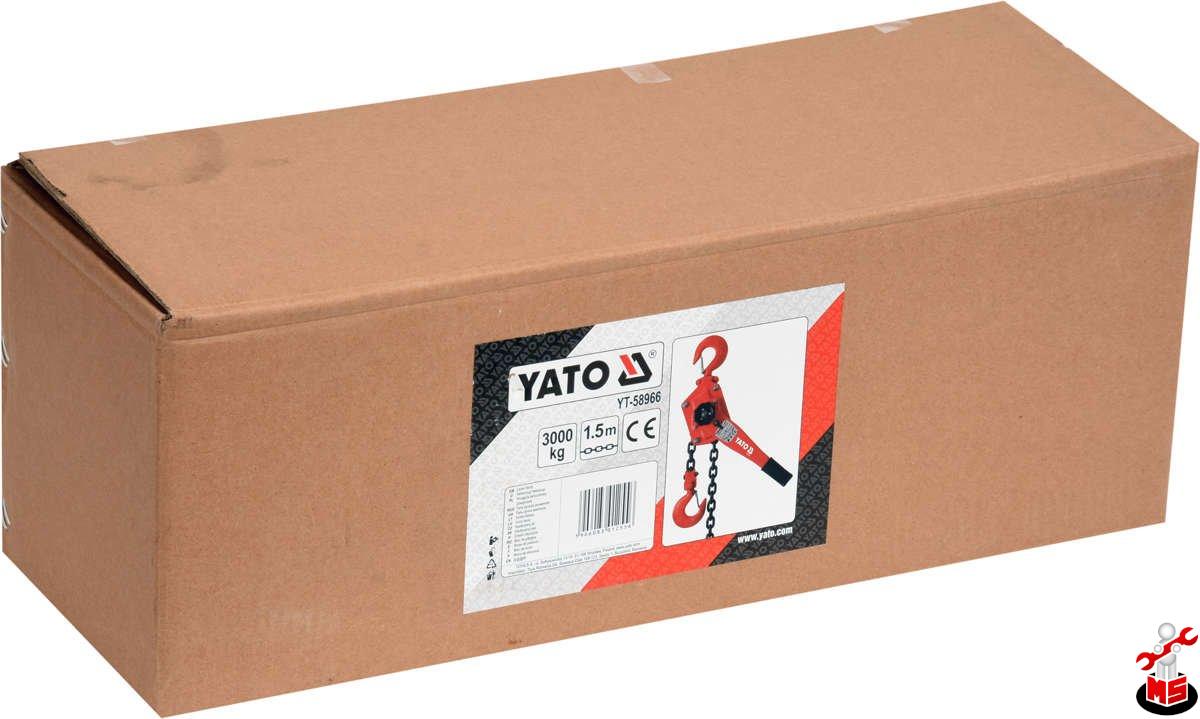 Scripete cu lanț 3000 KG 1.5m Yato YT-58966 | MagazinulCuScule.ro